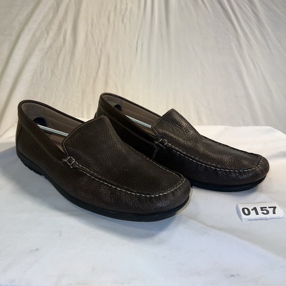 Ecco | Shoes | Ecco Mens Shoes Brown Moc Driving Loafer Slip On Size Eu ...